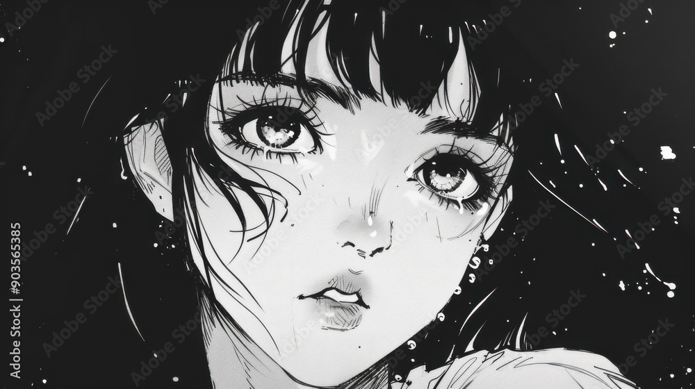 Manga panel of a girl character with a look of confusion, one eyebrow ...