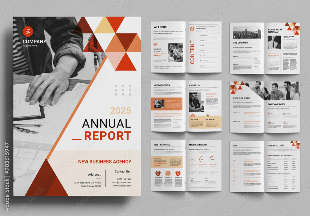 Annual Report Layout Stock Template | Adobe Stock