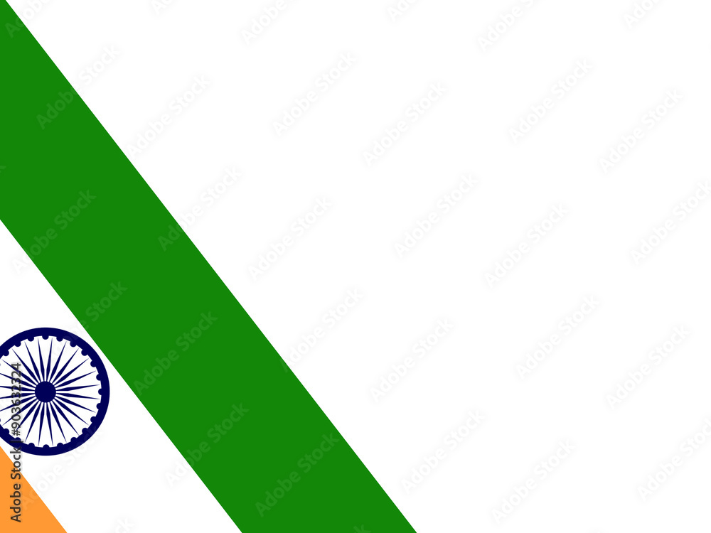 India Independence Day flag sticker on left corner with copy space on ...