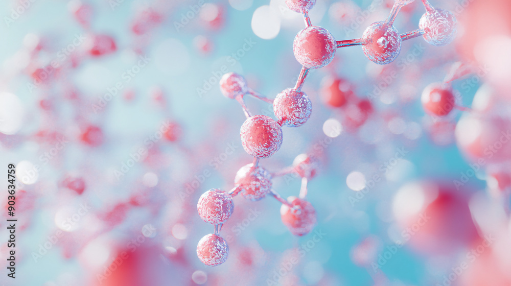 Macro Close-up of Glucose Molecule (C6H12O6) with Detailed Atomic Bonds ...