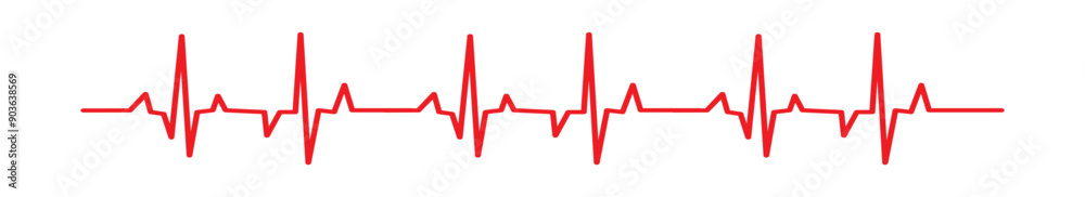 Heart rate monitor line vector isolated on transparent background ...