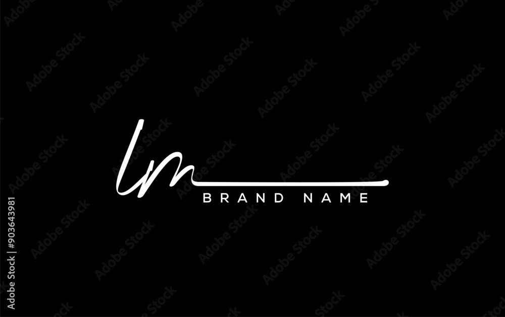 LM letter beauty handwriting vector logo. Stock Vector | Adobe Stock