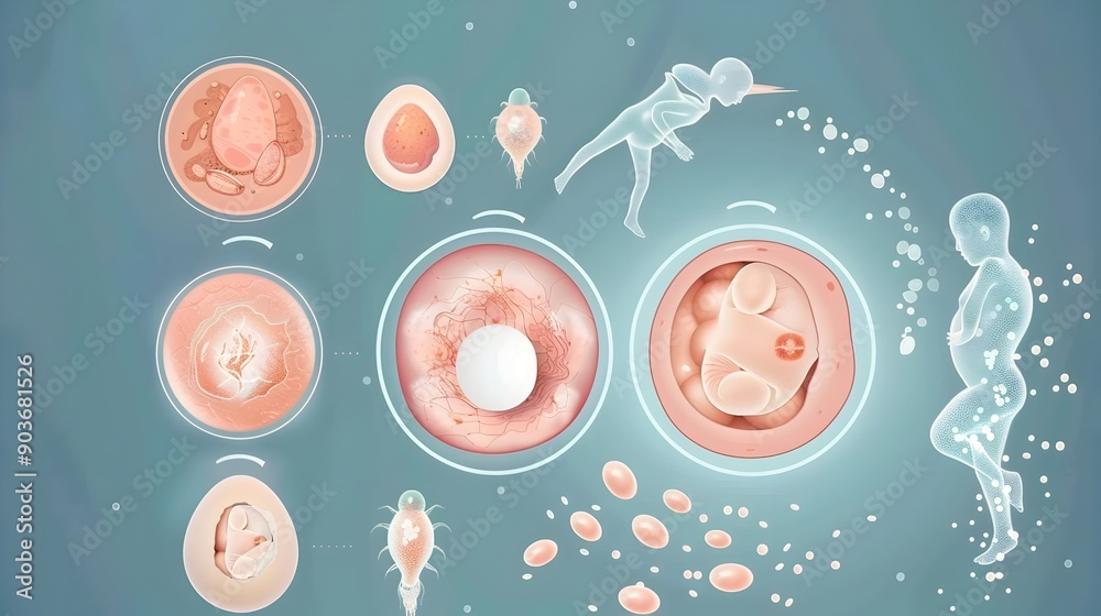 of Embryo Development Stages and Embryology or Embryogenesis Showing ...