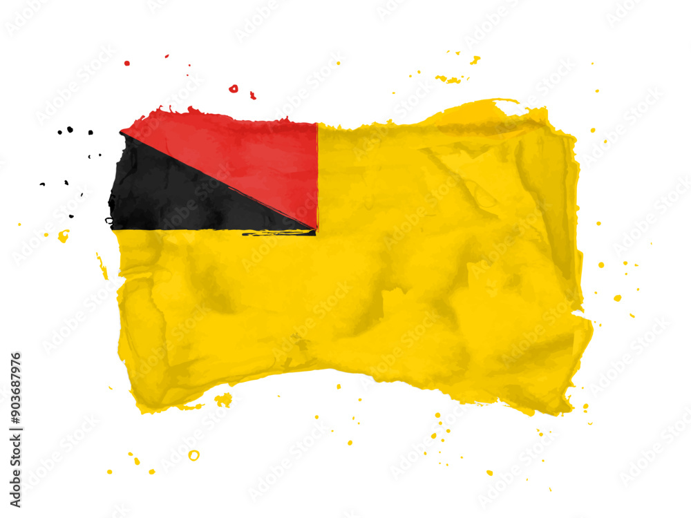 Flag of Negeri Sembilan, brush stroke background. Flag State Negeri ...
