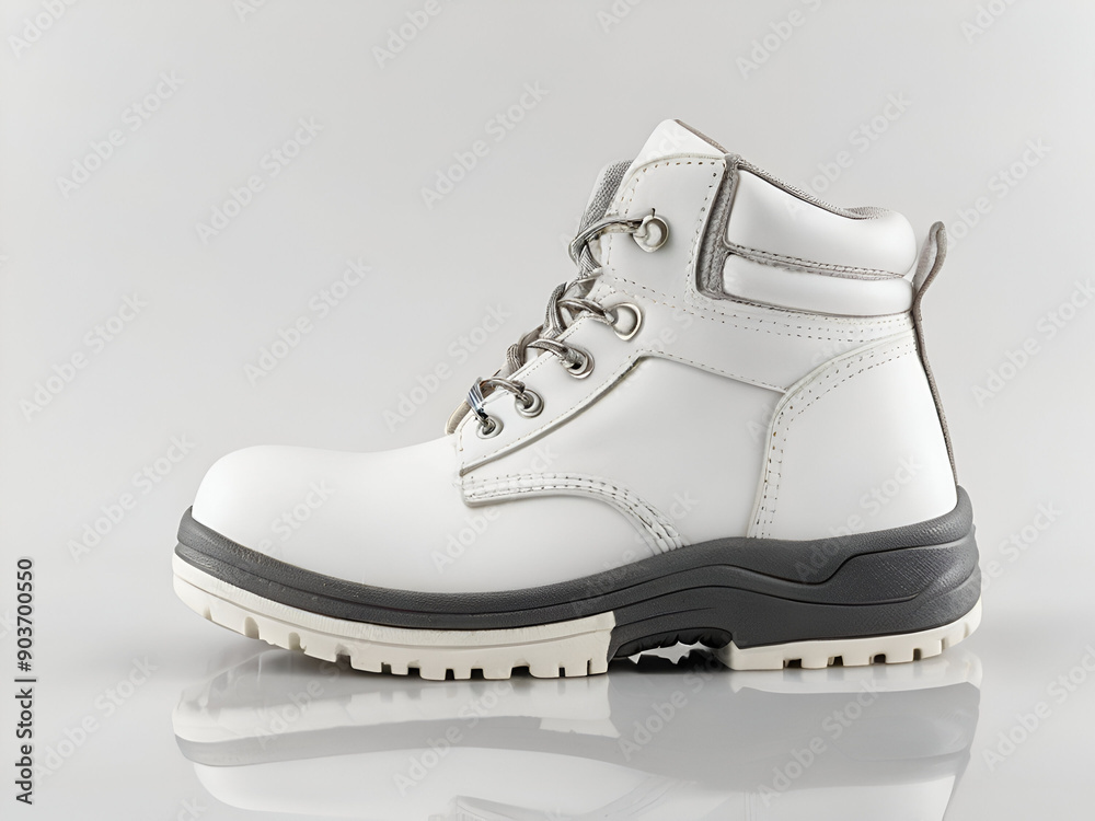 Safety shoes on white background, safety shoes ppe Stock Illustration ...