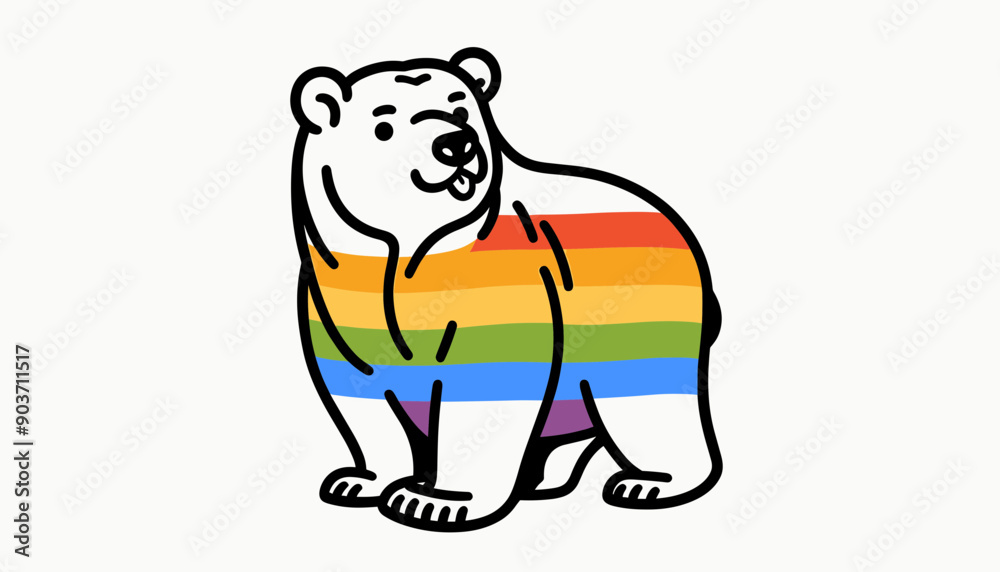 Polar Bear With LGBTQ Rainbow Pride Flag Funny Pround Mom Dad of Gay ...