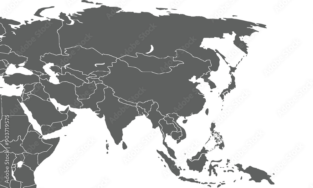 Asia map isolated on white background. for website layouts, background ...