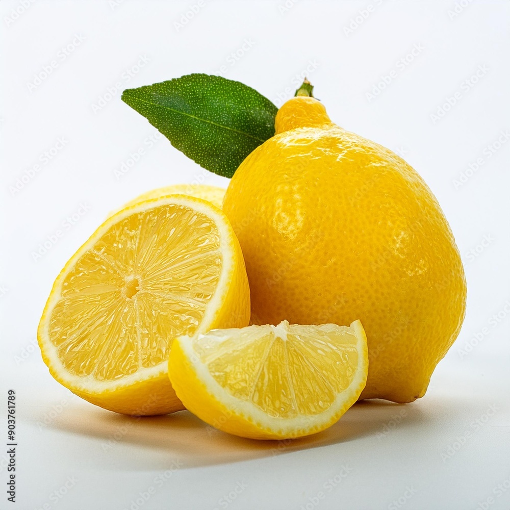 Primer plano de una fotografía de estudio de un limón fresco junto con ...