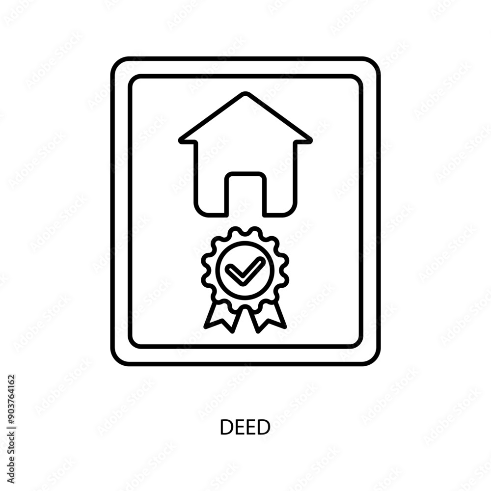 deed concept line icon. Simple element illustration. deed concept ...