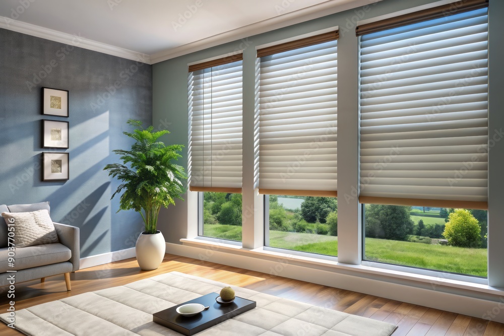 Modern smart blinds with sleek design and automated light control ...