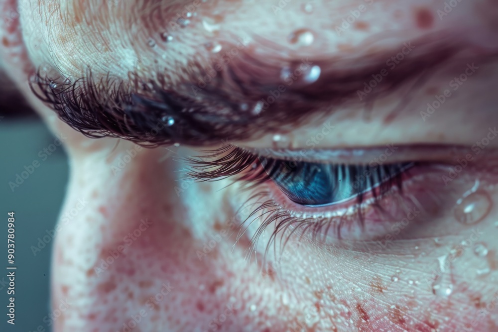 Teardrop. Sad woman concept - Teardrop on Eyelashes, Tear Running Down ...