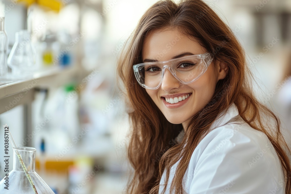 Building Successful Career in Science Research. Smart beautiful woman ...