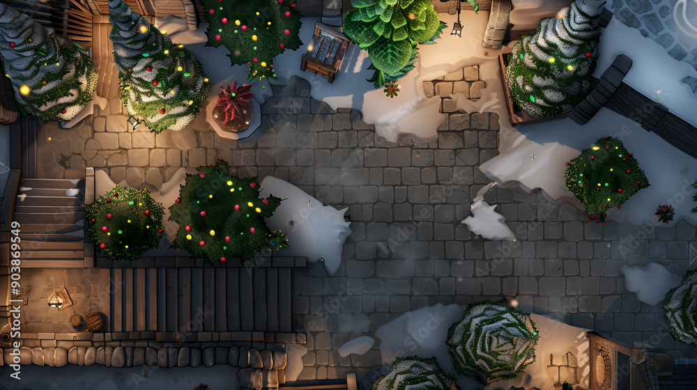 Christmas Battle Map - DnD, RPG Map for Dungeons and Dragons, Game ...