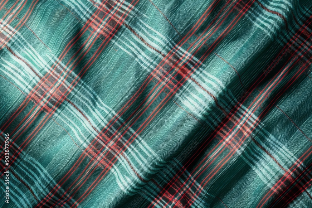 Watercolor checkered pattern. Seamless texture. Blue hand-drawn lines ...