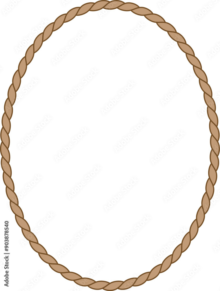 Oval rope frame border, cut out, isolated with transparent background ...