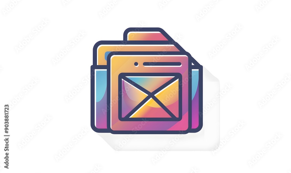An innovative design of an open folder icon in bold outline style ...
