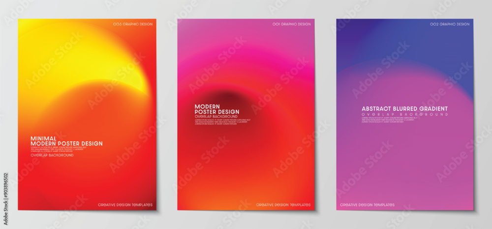 Poster Overlapping color gradients, Modern abstract colorful graphic ...