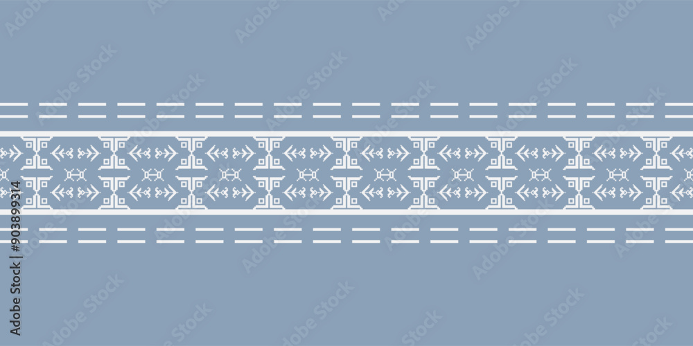 Elegant Textile Border with Floral Motif. Vintage Textile Border for ...