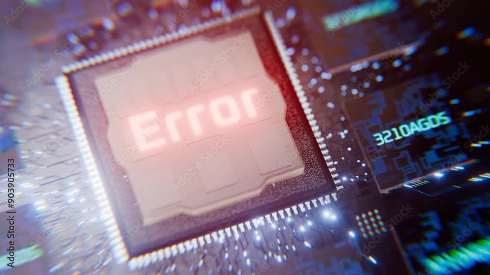 Computer malfunction, hacker attack. Concept of non-working service. Critical error message ...