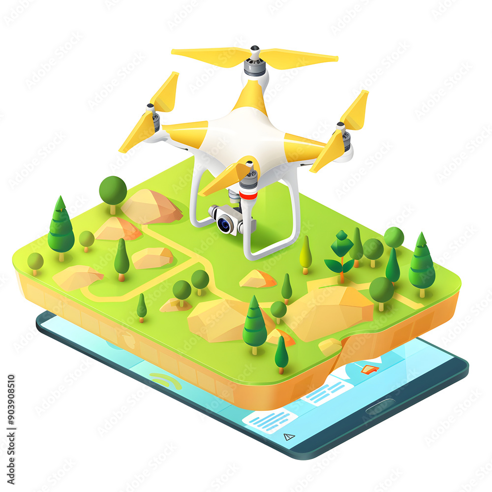 drone gps positioning system, aerial view land plot. site survey for ...