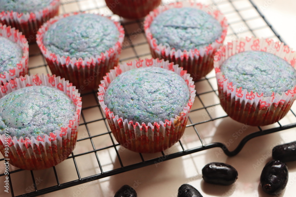 Malabar plum cup cakes, fruit cakes, baked with fresh fruit pulp of ...