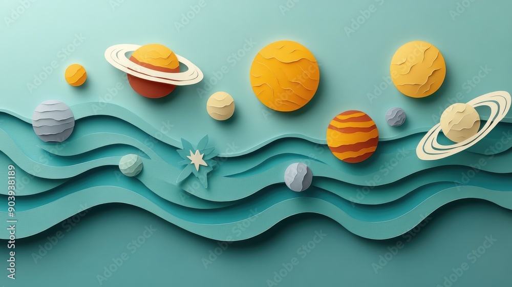 Educational Paper-Cut Solar System Planets with Names - Artistic ...