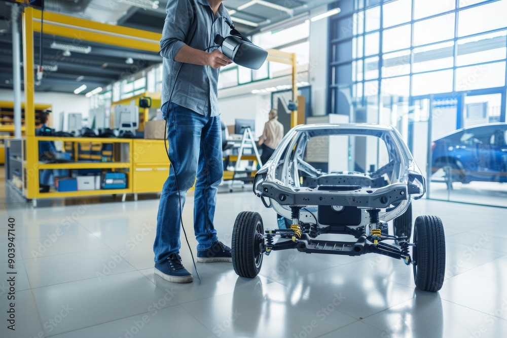 Butcher arranging trays of fresh meat cuts on racks inside a walk-in ...