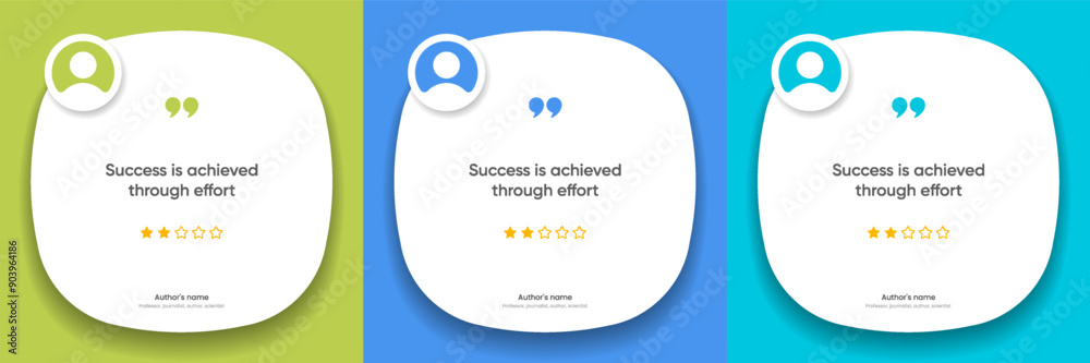 3D bubble testimonial banner, quote, infographic. Social media post ...