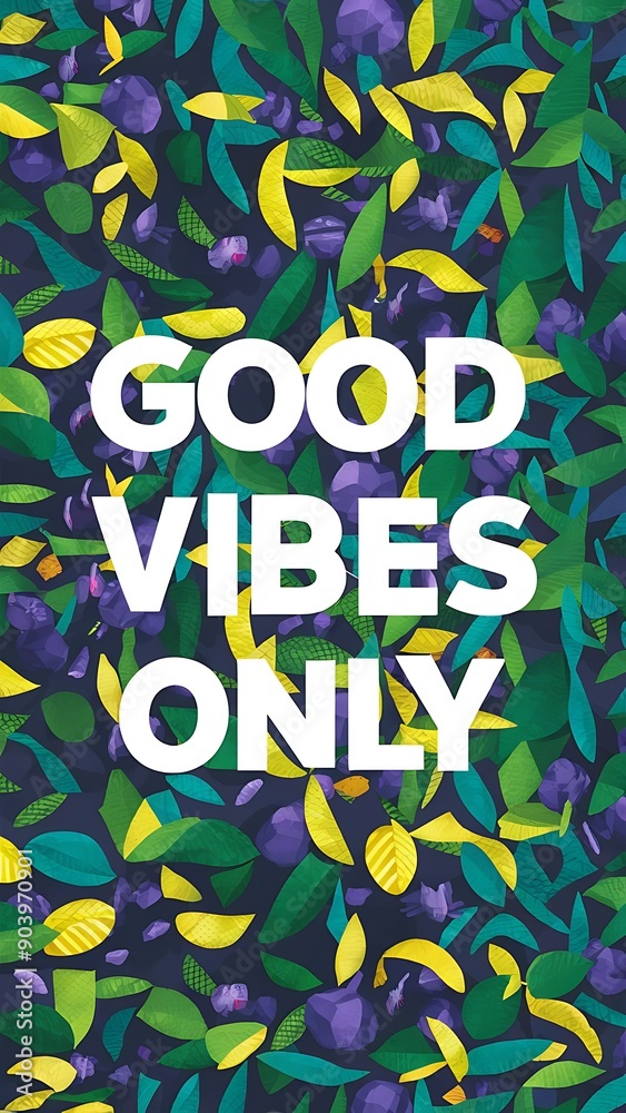 Good Vibes Only colorful background and text (T-shirt Design ...