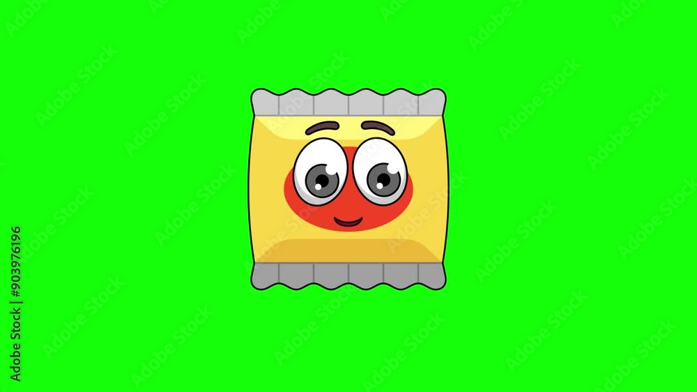 snack cartoon character with a saluting face, emoji emoticon animation ...
