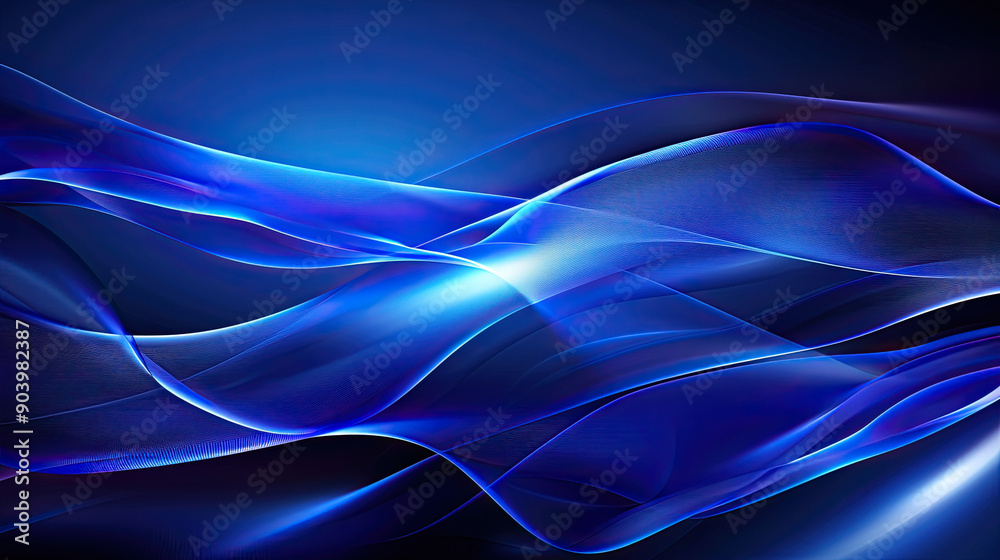 Attract Blue Line Movement, Abstract Wave Line, Light Technology ...