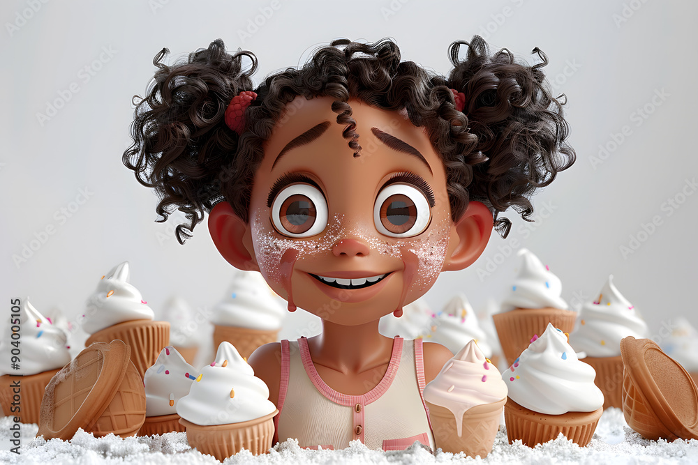 a heartfelt 3d cartoon illustration of a child crying after falling on ...