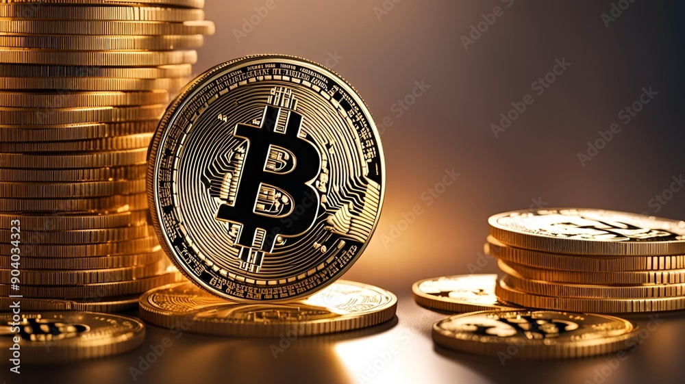 Golden Bitcoin Coin: High-Resolution Image of Cryptocurrency Symbol ...