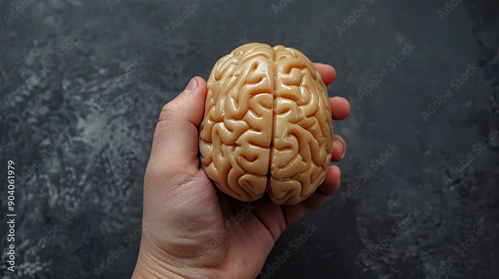 Hand squeezing human brain stress ball pressure points nervous system ...