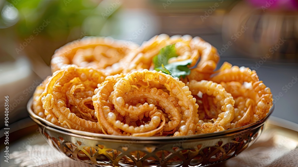 Traditional Indian Diwali snacks Chakali murukku also called chakli is ...