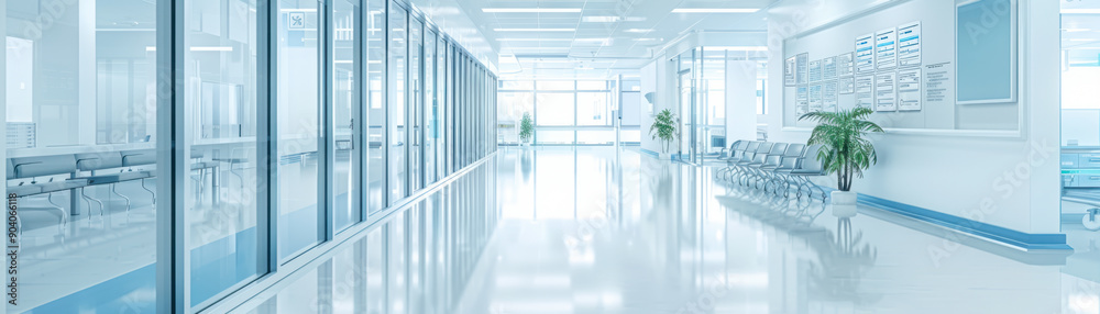 Medical Background, A deserted hospital corridor stretching into the ... Medical Background, A deserted hospital corridor stretching into the ...