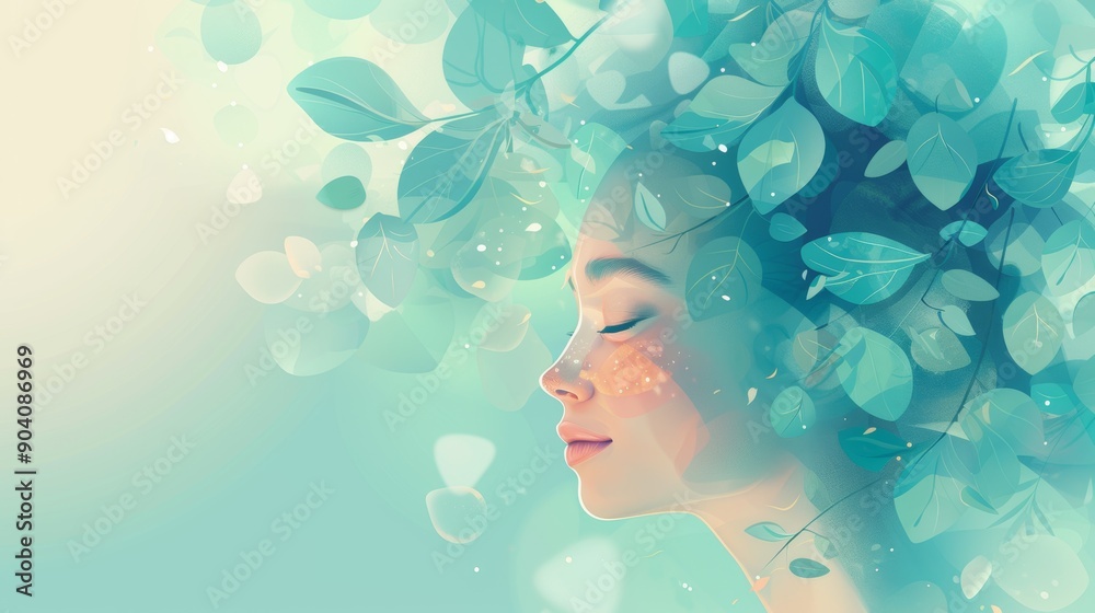 soft and calming colors create a peaceful mental health banner ...