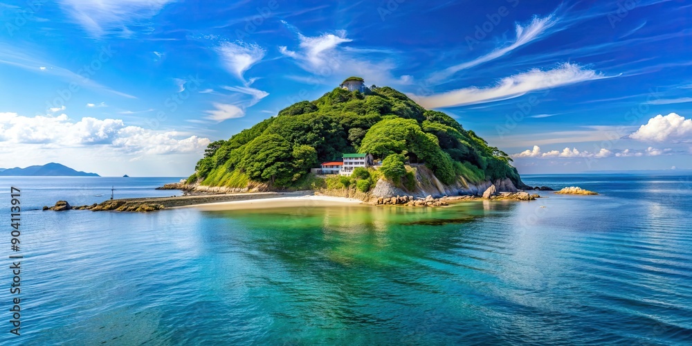 Benten Island on the shore of Inasa no Hama , Inasa no Hama, Benten ...