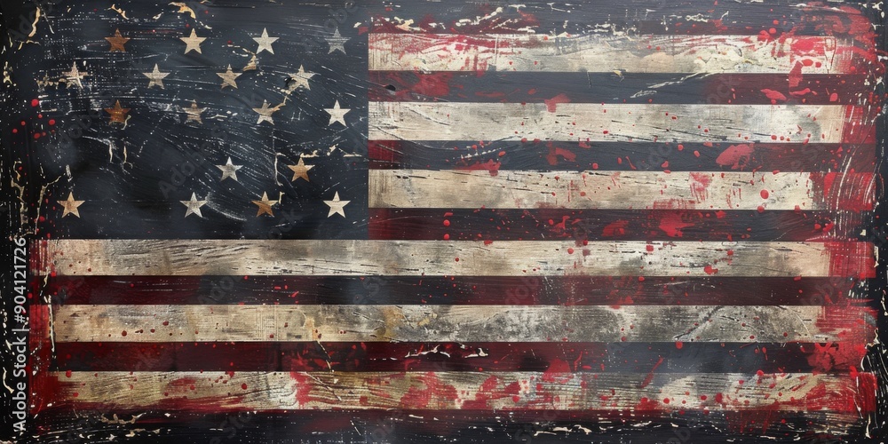 AI-Rendered American Flag Atop a Blank Blackboard, a Symbol of ...