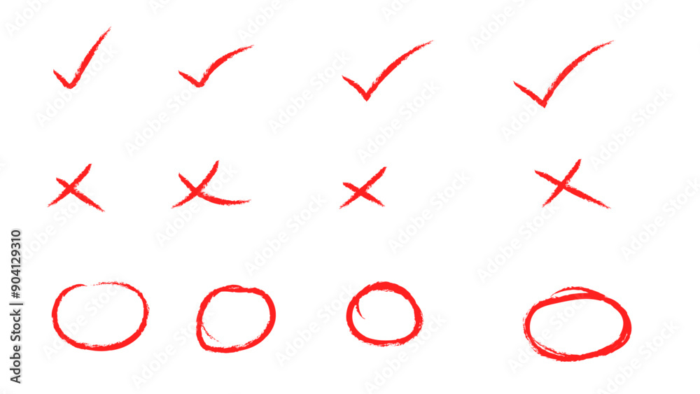 Doodle chalk check mark set. Black Red charcoal pencil check boxes ...