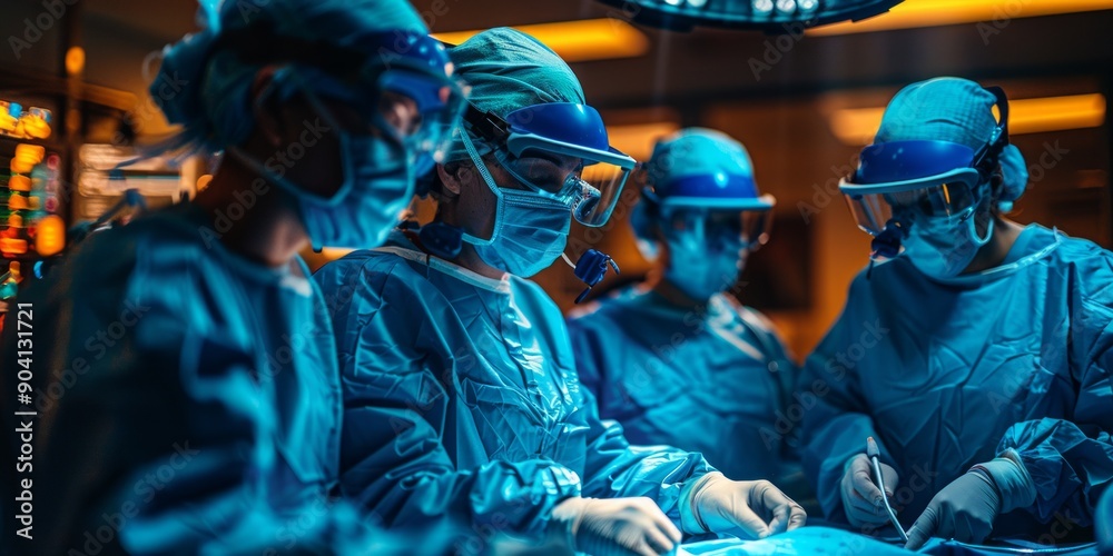 Surgeons using augmented reality for a complex operation, demonstrating ...