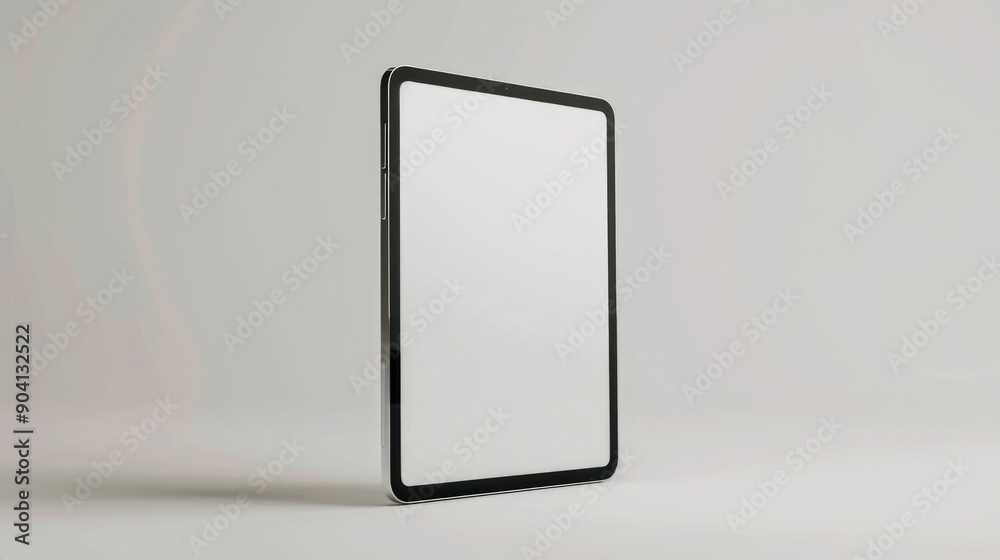 centered view, ipad pro upright with a blank screen mockup, in ...