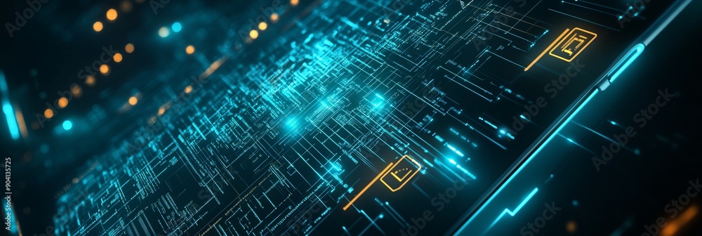 Modern and sleek banner for a new tablet, with a tech-inspired ...