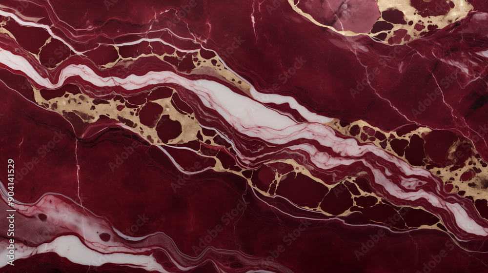 Elegant red marble texture with white and gold veins Stock Illustration ...