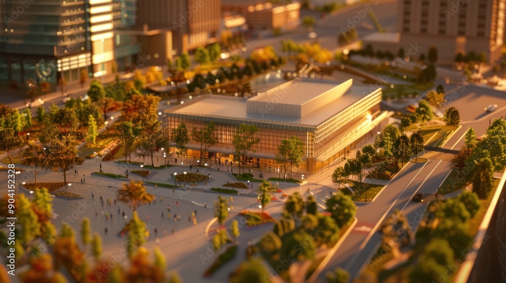 Generate a photo realistic image of a maquette depicting a government ...