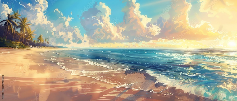 Ideal Seascape Vacation Location. Desktop background of Heavenly ...