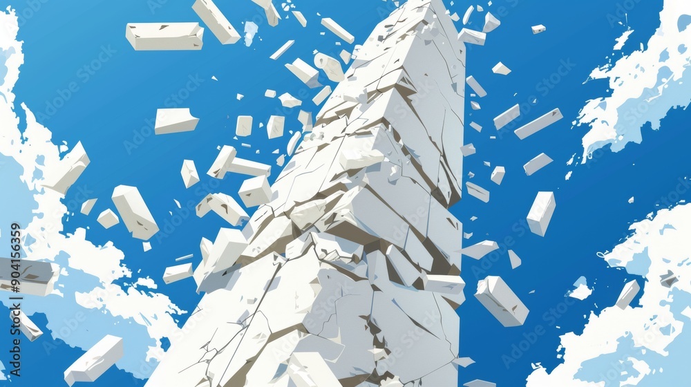 Column that is covered entirely with white ceramic bathroom tiles with ...