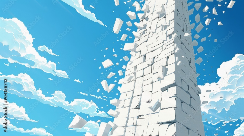 Column that is covered entirely with white ceramic bathroom tiles with ...