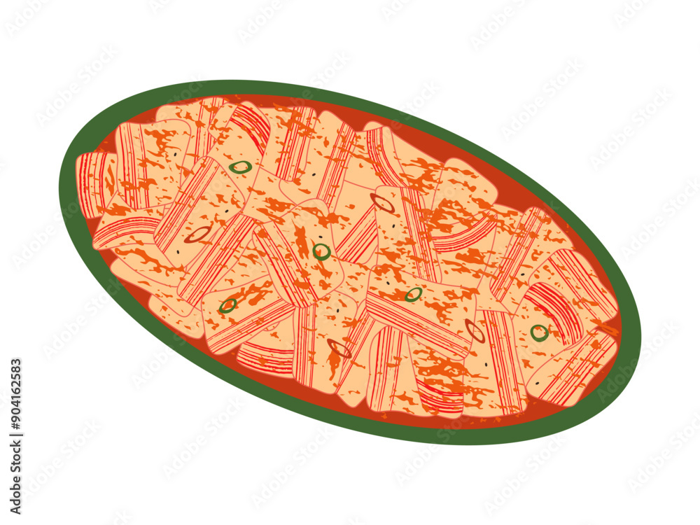 Korean kimchi vector illustration. Traditional spicy asian side dish ...