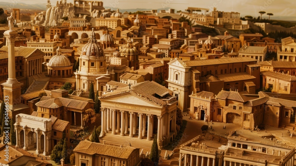 Generate a photo realistic image of a maquette representing ...